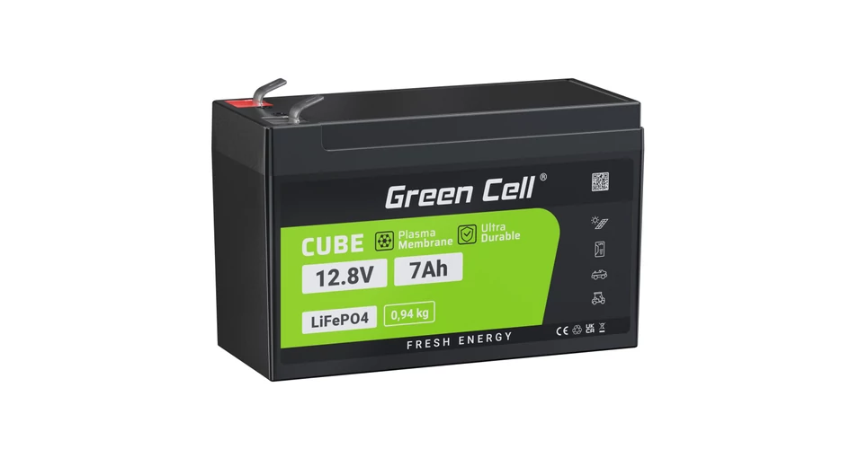 Green Cell LiFePO4 Battery 12V 12.8V 7Ah for photovoltaic system ...